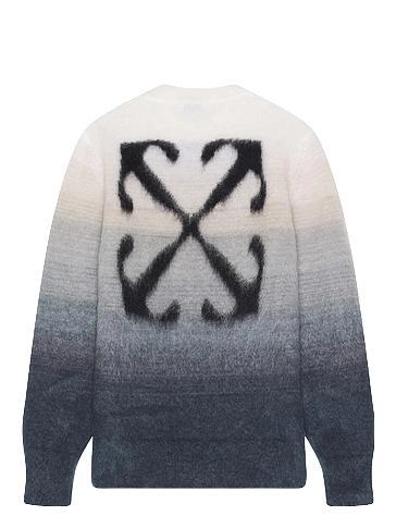 Off-White Mohair Arrow Gradient Knit - Medium Grey