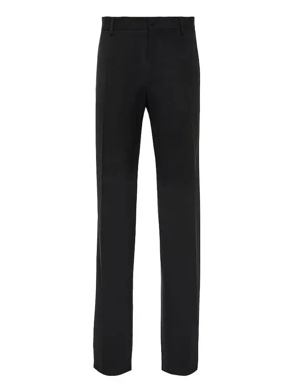 Dolce & Gabbana Wool-blend Straight Leg Tailored Trousers - Black