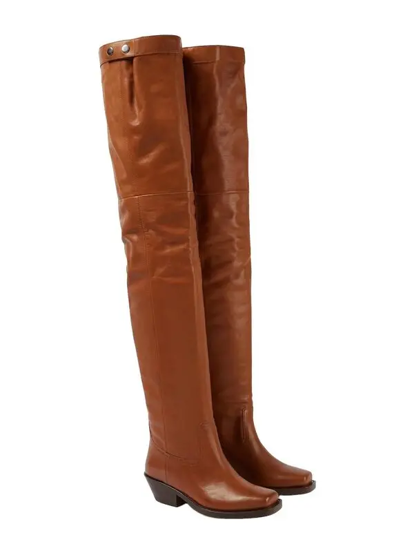Isabel Marant Étoile Amati Leather Over-the-knee Boots - Black