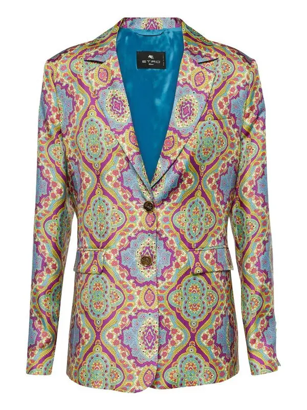 Etro Single-breasted Printed Silk Blazer - Multicoloured