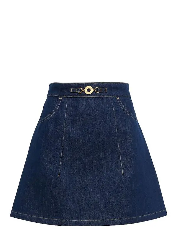PATOU High-rise Denim Miniskirt - Blue