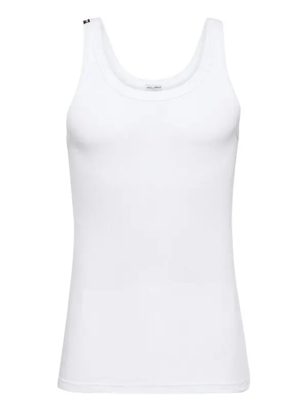 Dolce & Gabbana Logo Cotton Tank Top - White