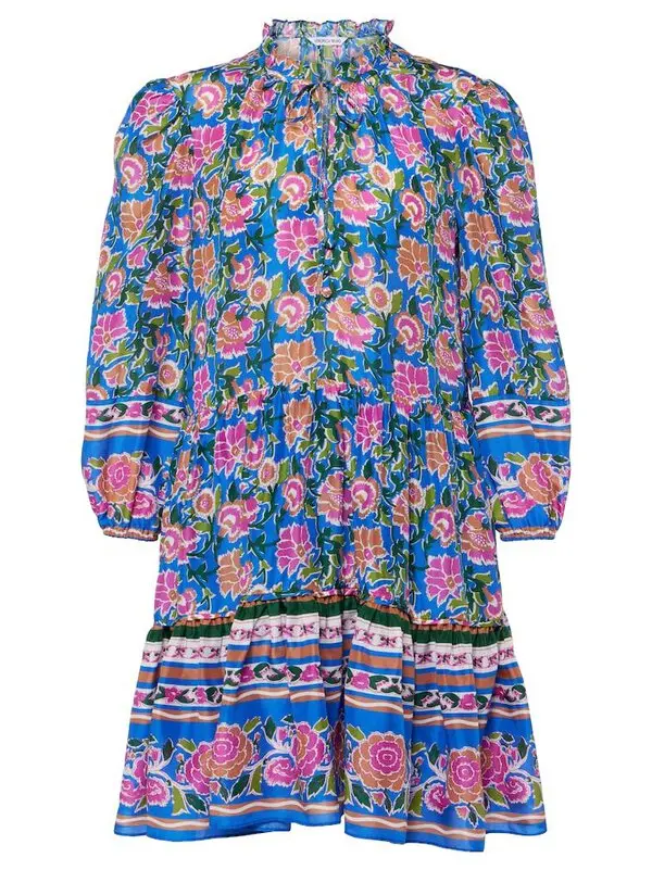 Veronica Beard Hawken Floral Silk Minidress - Multicoloured