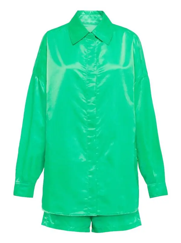 THE FRANKIE SHOP Perla Shirt Jacket And Shorts Set - Green