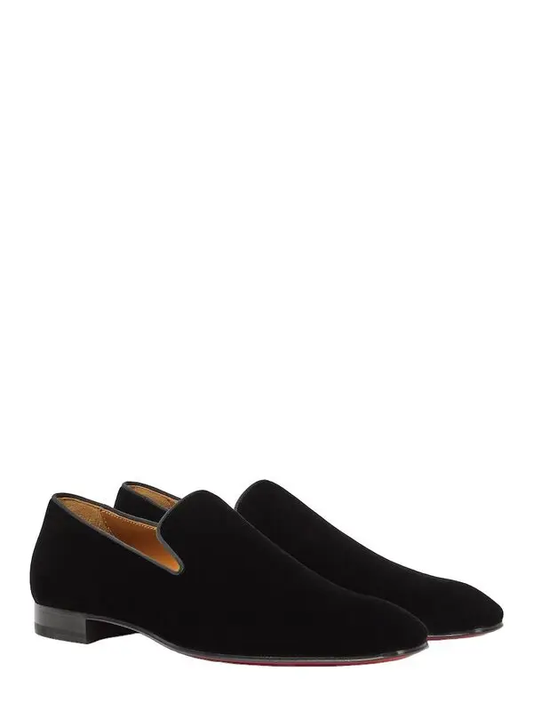 CHRISTIAN LOUBOUTIN Velvet Loafers - Black