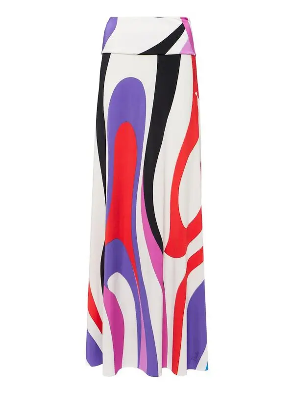 Emilio Pucci Marmo Jersey Maxi Skirt - Multicoloured