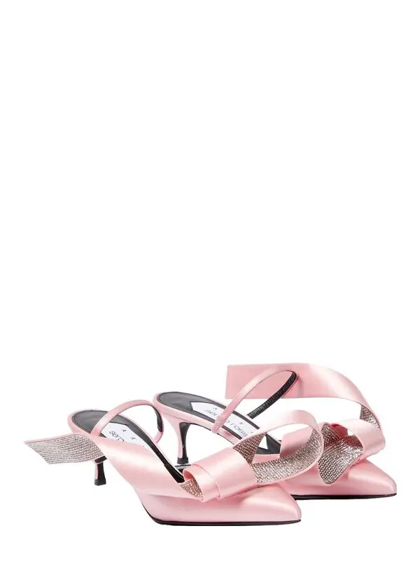 AREA Sergio Rossi Marquise Crystal-embellished Mules - Pink