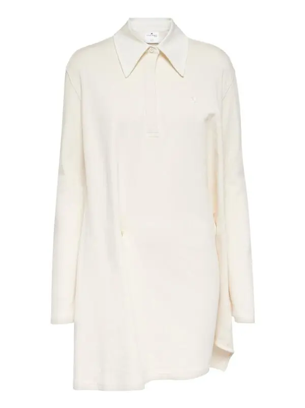 COURREGES Asymmetric Cotton-blend Pique Minidress - Neutrals