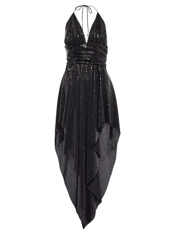 Alexandre Vauthier Sequined Halterneck Mini Dress - Black