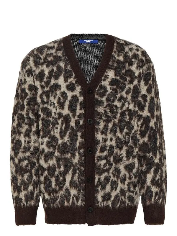 Junya Watanabe Leopard-print Jacquard Cardigan - Black