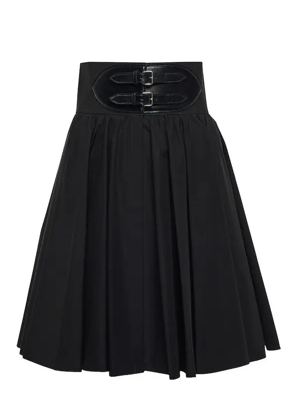 Alaïa Belted Cotton Skirt - Black