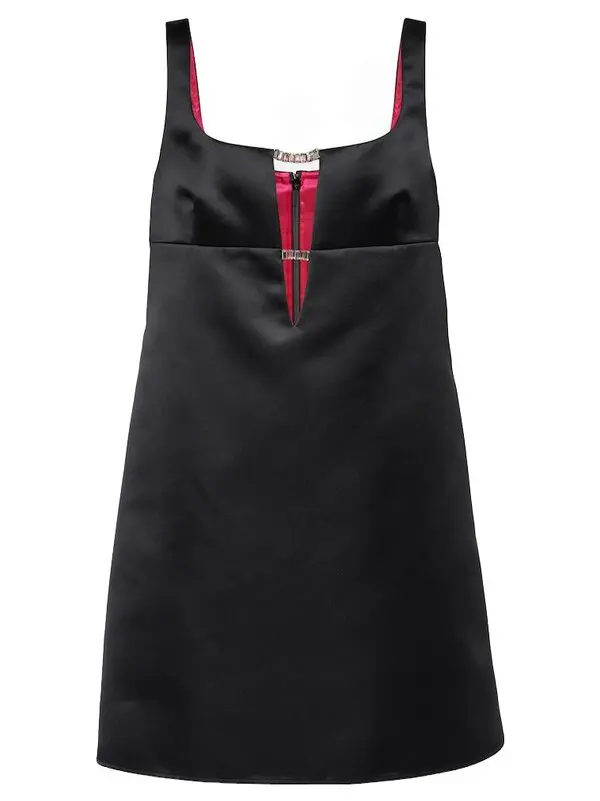 Nina Ricci Cutout Satin Mini Dress - Black