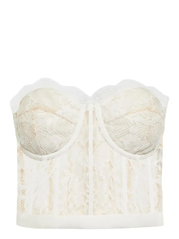 Alexander McQueen Guipure Lace Bustier - White