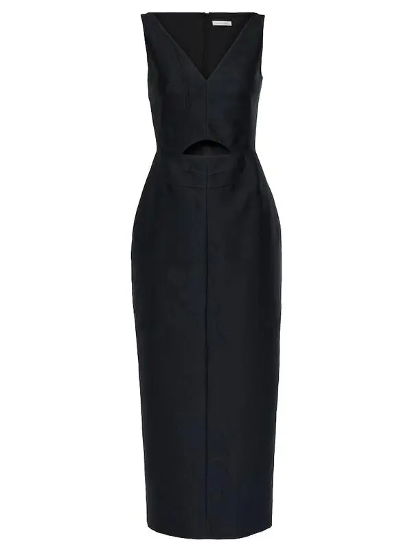 EMILIA WICKSTEAD Illyse Floral Midi Dress - Black