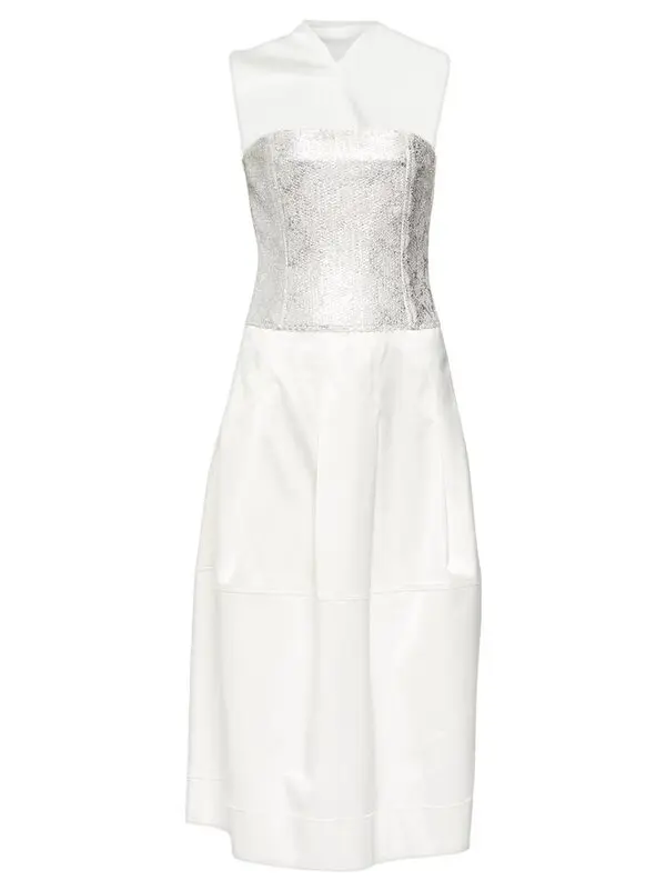 JACQUES WEI Sequined Midi Dress - White