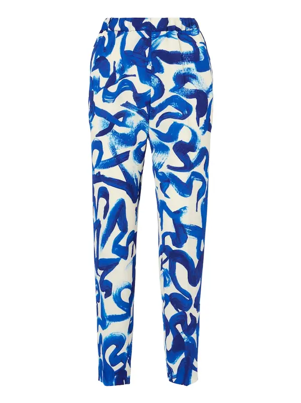 Dries Van Noten Printed Slim Pants - Blue