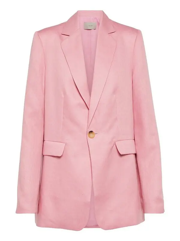 Asceno Azores Single-breasted Linen Blazer - Pink