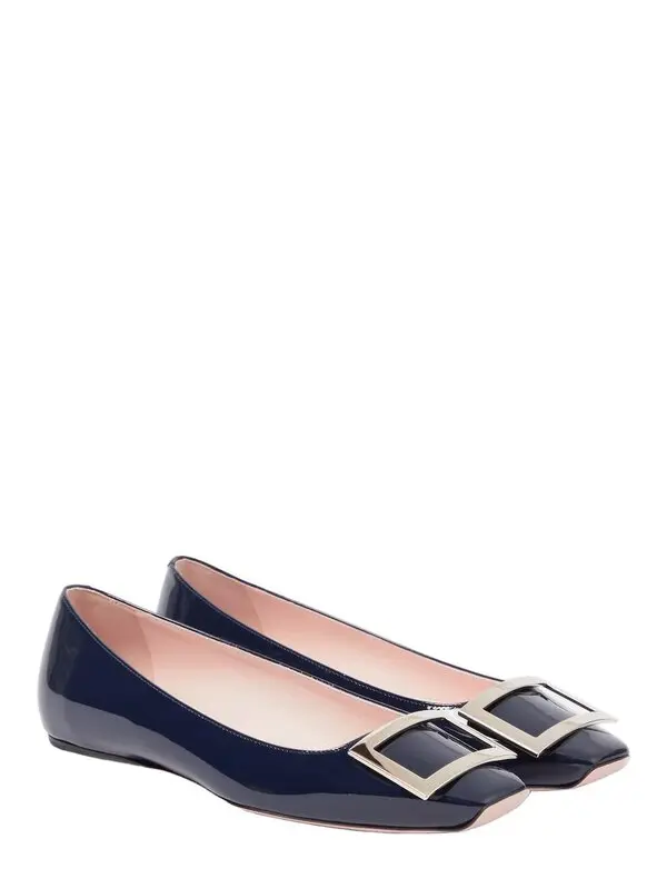 ROGER VIVIER Trompette Patent Leather Ballet Flats - Blue