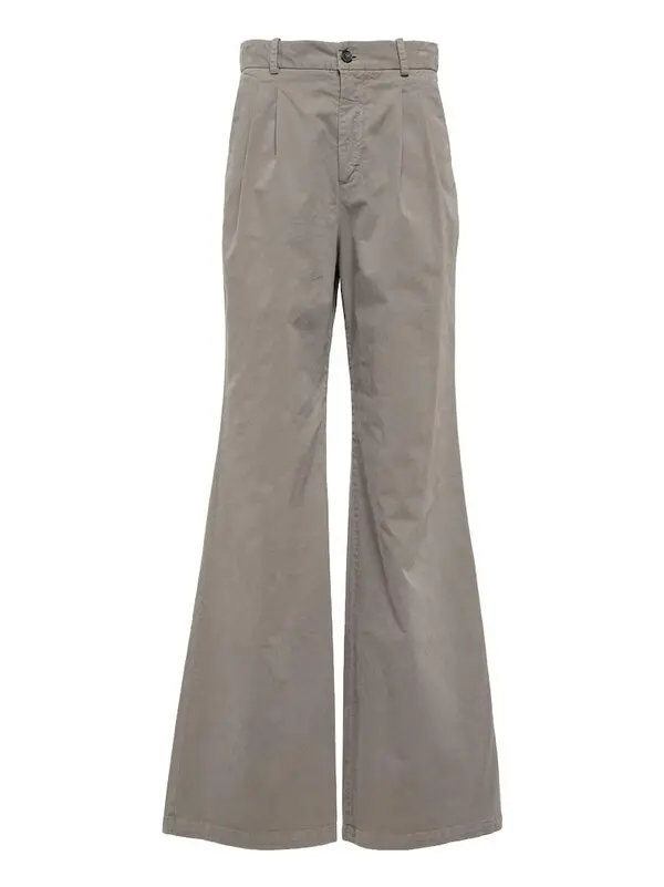 NILI LOTAN Flavie Cotton-blend Wide-leg Trousers - White