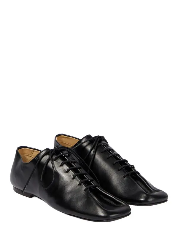 LEMAIRE Souris Leather Derby Shoes - Black