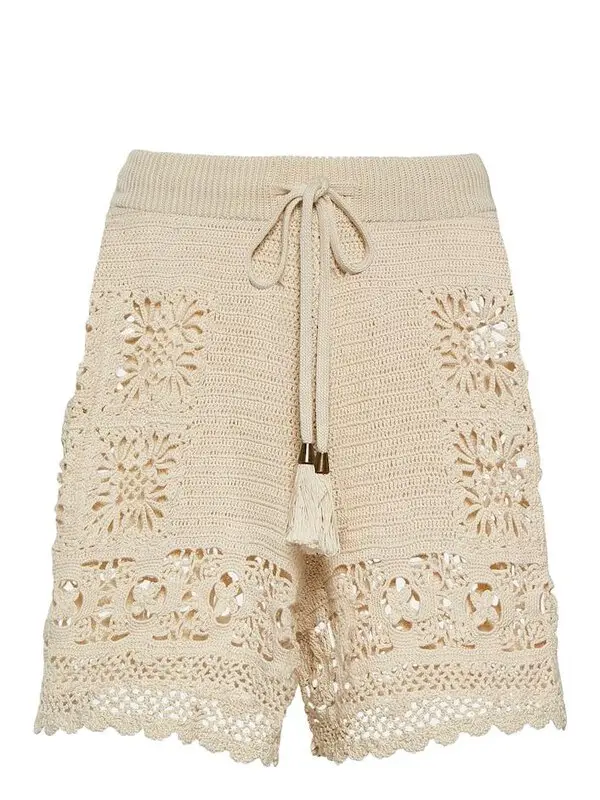 Zimmermann Chintz Crochet Shorts - Neutrals