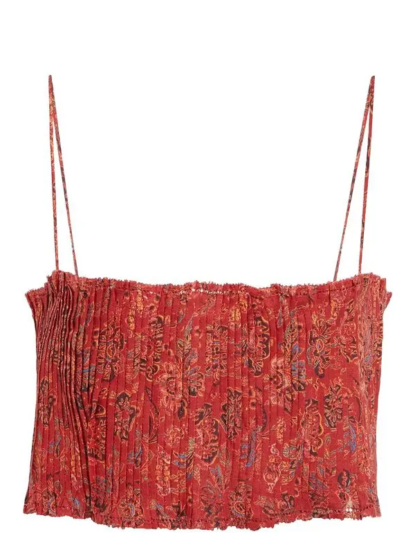 SIR. Allegra Floral Ramie Crop Top - Multicoloured