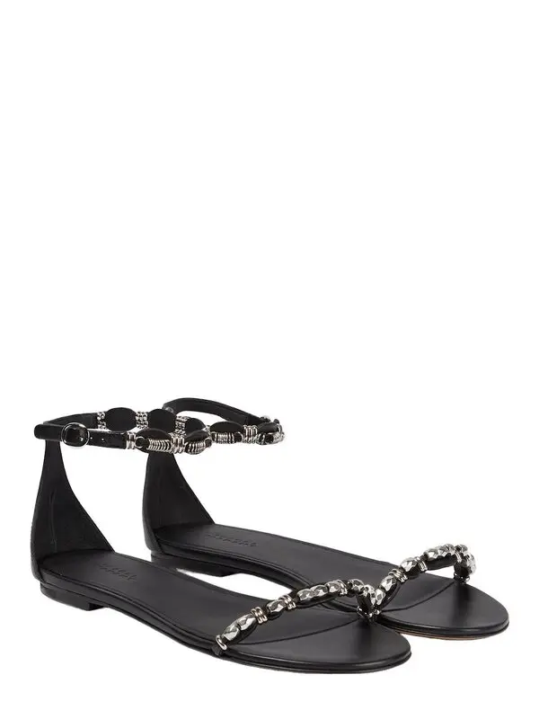 Isabel Marant Étoile Embellished Leather Sandals - Black