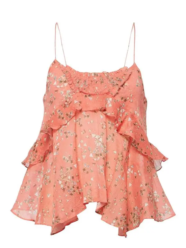 Isabel Marant Étoile Anissa Floral Print Cotton And Silk Tank - Pink