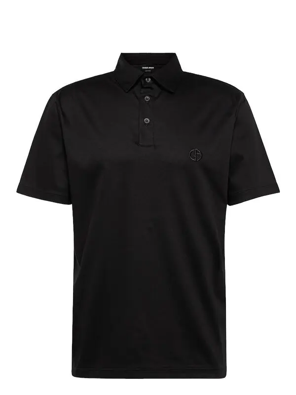 Giorgio Armani Cotton Polo Shirt - Black