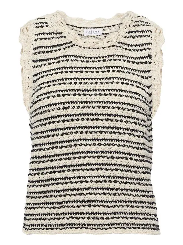Velvet By Graham & Spencer Sophie Striped Cotton-blend Vest - Multicoloured