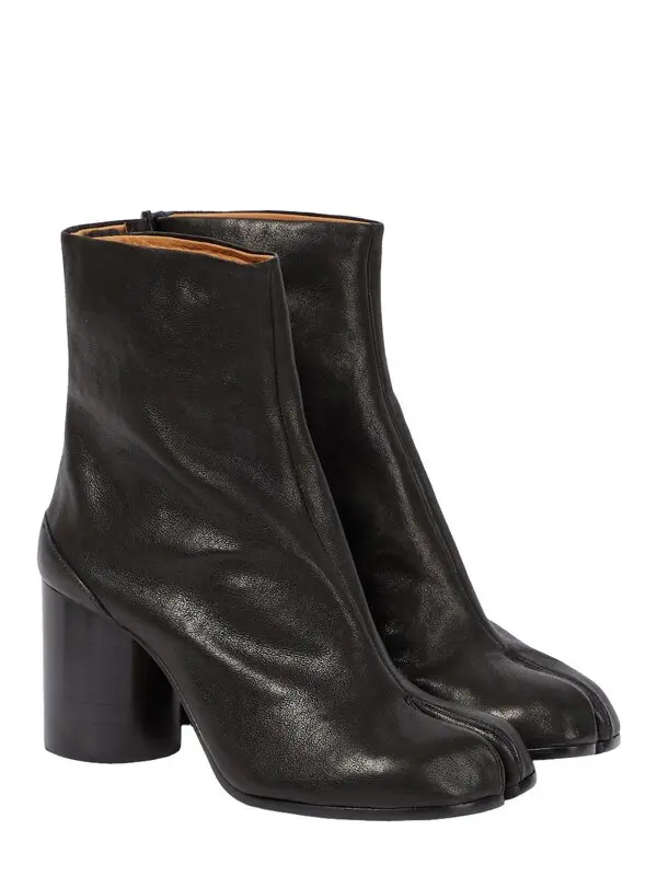 MAISON MARGIELA Tabi Leather Ankle Boots - Black