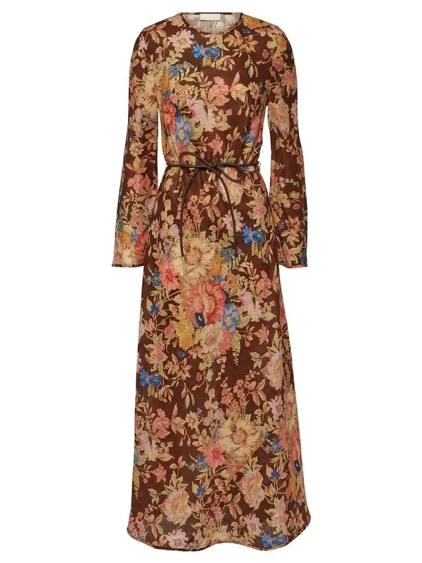 Zimmermann August Floral Linen Maxi Dress - Multicoloured