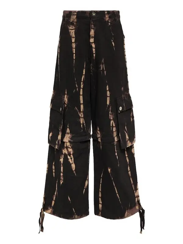 DION LEE Convertible Tie-dye Denim Cargo Pants - Multicoloured