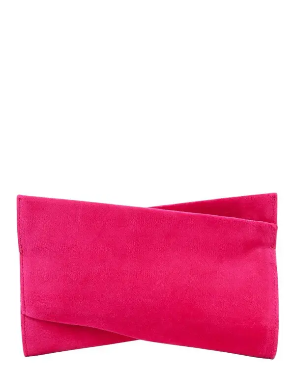 CHRISTIAN LOUBOUTIN Loubitwist Small Velvet Clutch - Pink