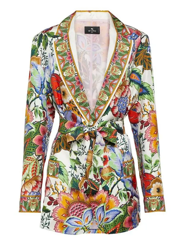 Etro Floral Silk Wrap Jacket - Multicoloured
