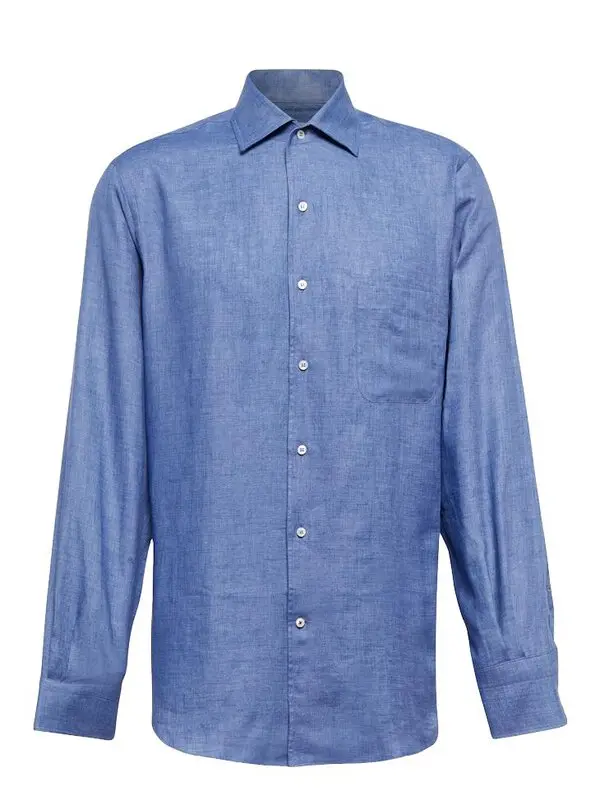 Loro Piana Andre Linen Shirt - Blue