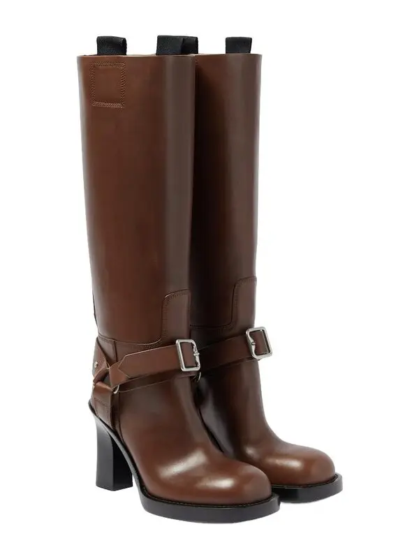 Burberry Leather Knee-high Boots - Brown