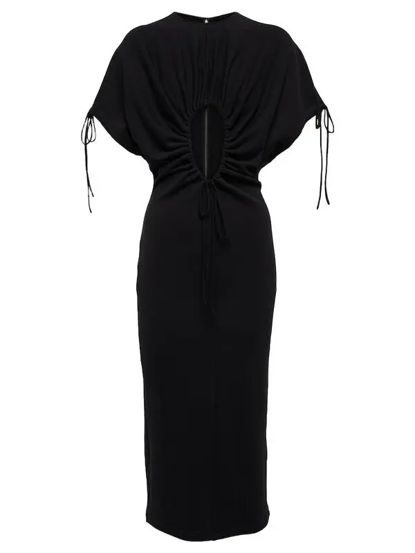 CHRISTOPHER KANE Cutout Cotton Midi Dress - Black