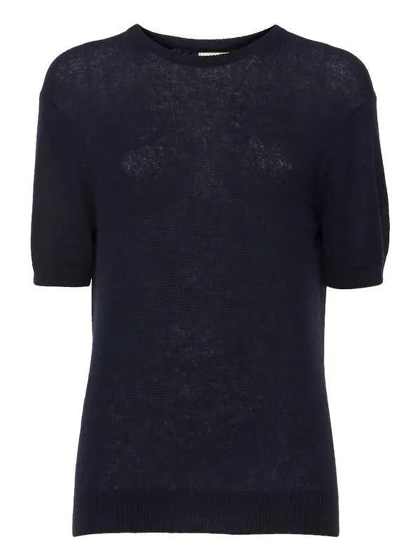Khaite Pierre Cashmere-blend Top - Blue