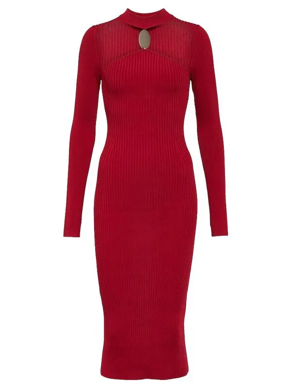 Simkhai Nikolai Halterneck Midi Dress - Red