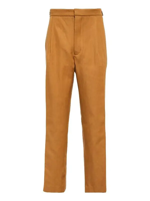 King & Tuckfield Cotton And Linen Pants - Brown