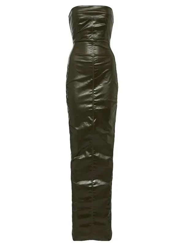 Rick Owens Strapless Denim Gown - Green