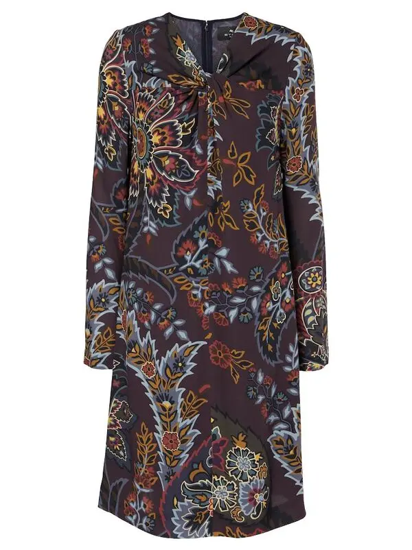 Etro Printed Viscose Blend Mini Dress - Black