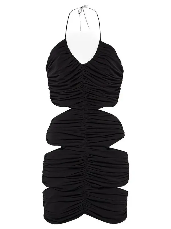 MONOT Halterneck Cutout Minidress - Black