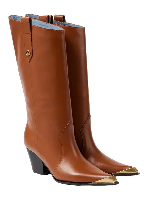 Etro Leather Cowboy Boots - Brown