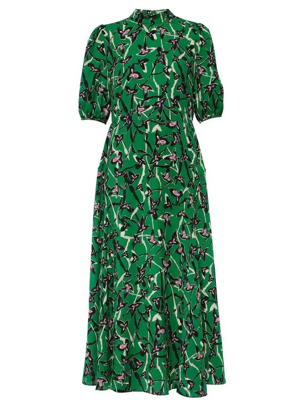 Diane Von Furstenberg Stephen Printed Jersey Midi Dress - Green