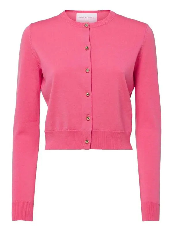 Carolina Herrera Virgin Wool Cardigan - Pink
