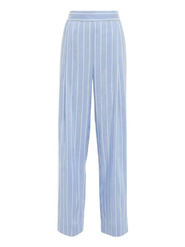 Vince High-rise Wide-leg Striped Trousers - Multicoloured