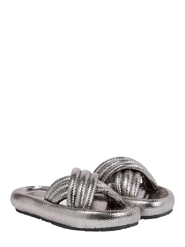 Isabel Marant Étoile Niloo Snake-effect Leather Sandals - Silver