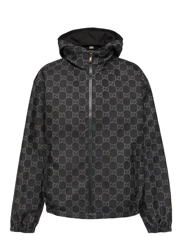 Gucci Gg Monogram Reversible Ripstop Jacket - Grey